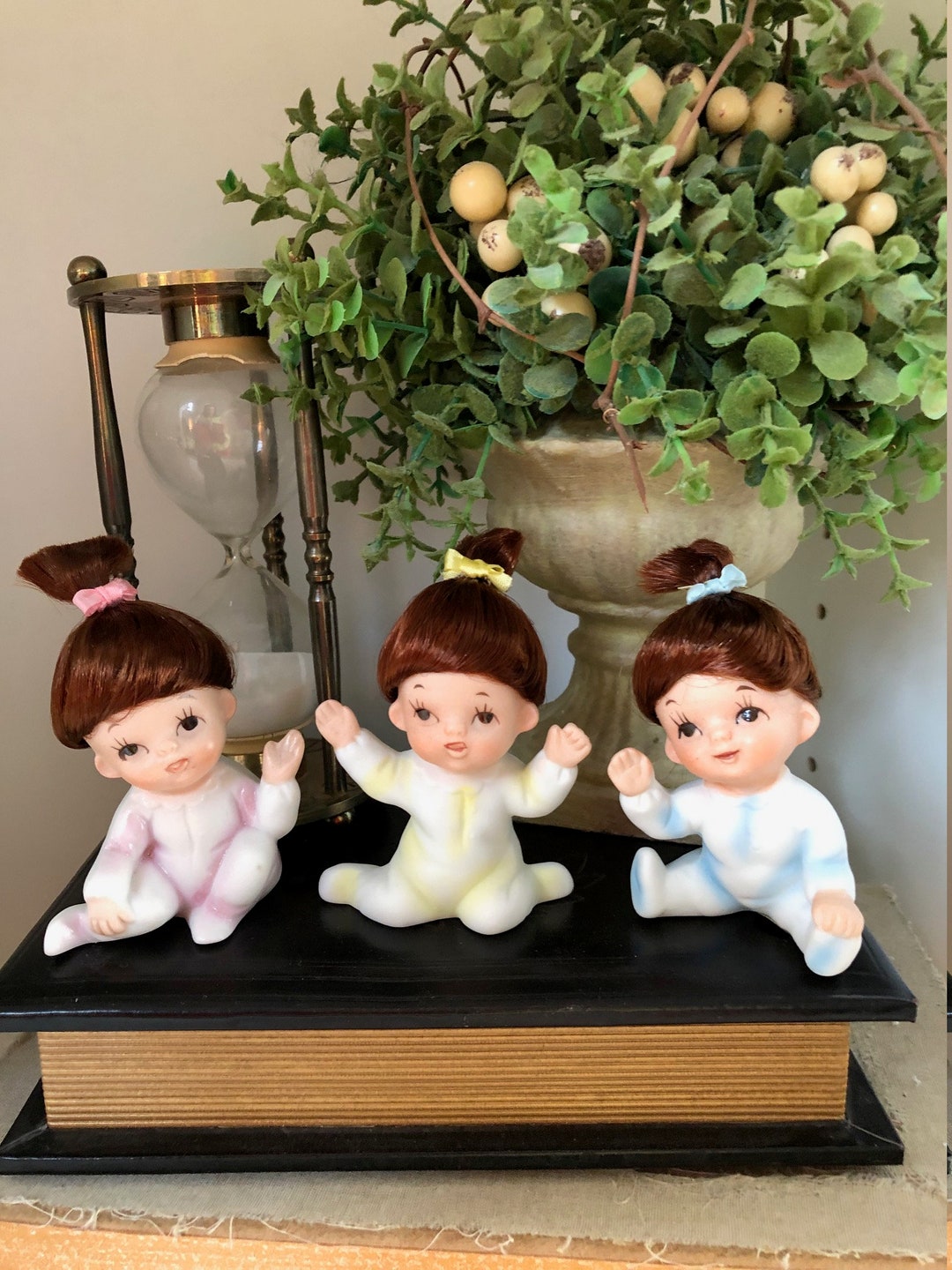 Inarco Baby Figurine/vintage Figurine/ceramic Baby With Hair/inarco ...