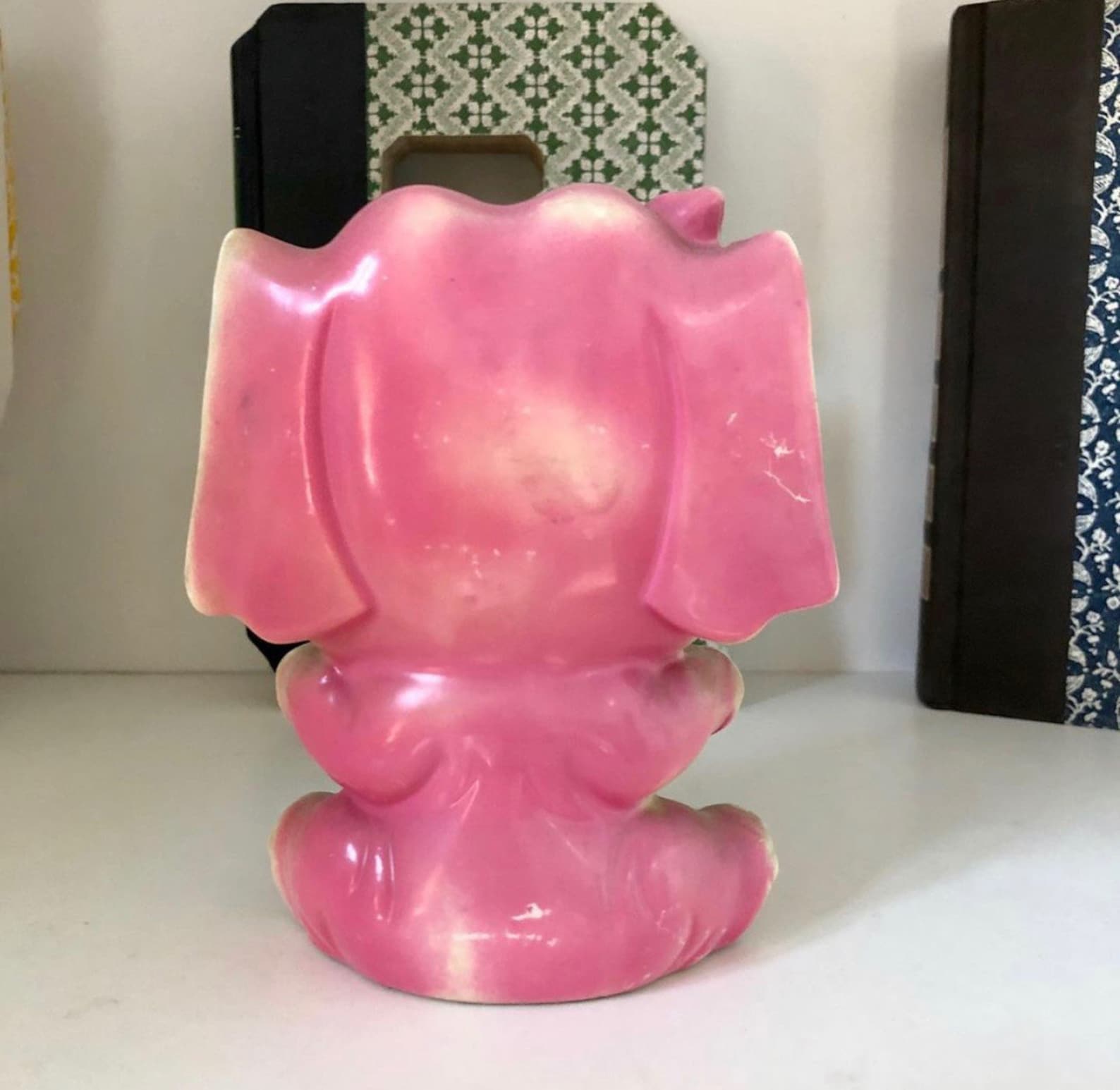Flat Faced Red Bowtie Pink Elephant Figurine/arnart Red Bow Tie ...