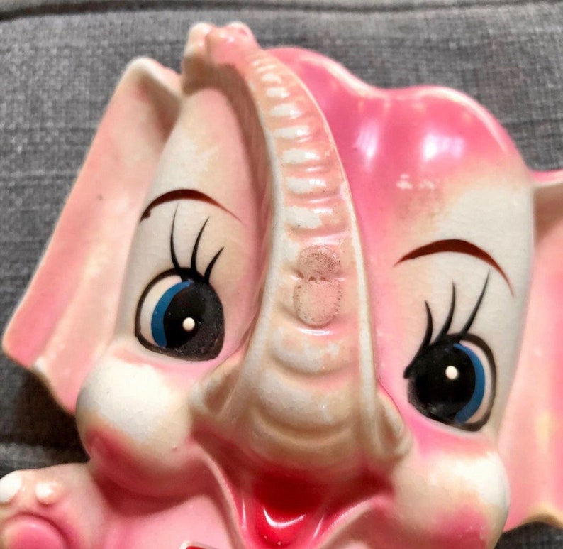 Flat Faced Red Bowtie Pink Elephant Figurine/arnart Red Bow Tie ...
