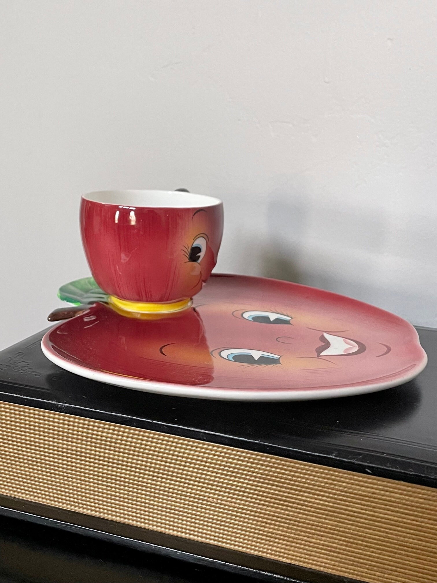 Apple Py Plate and Cup/vintage Cup/vintage Plate/kitschy Apple - Etsy