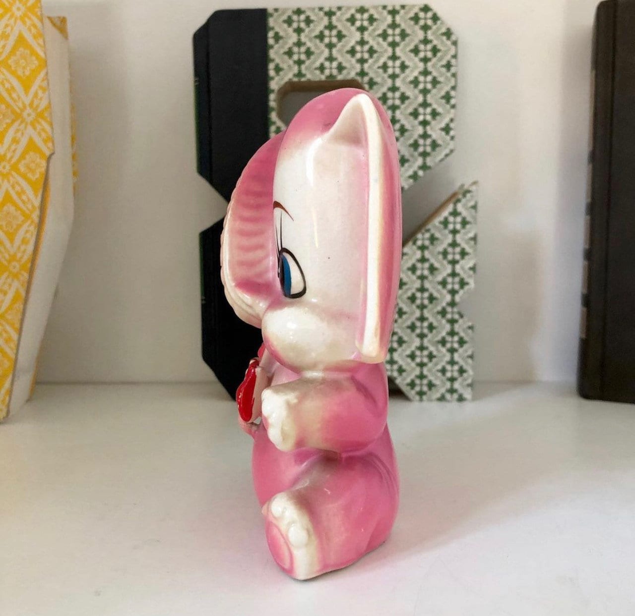 Flat Faced Red Bowtie Pink Elephant Figurine/arnart Red Bow Tie ...