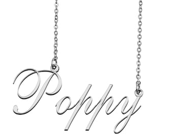 Poppy name necklace store
