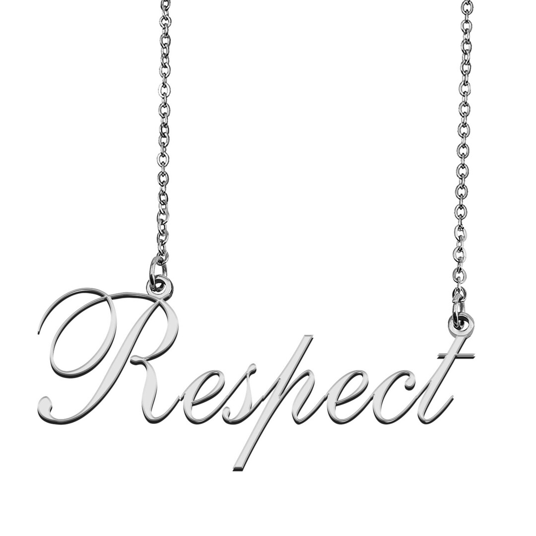 Respect Name Necklace Custom, Gold Plated Name Necklace Personalized ...