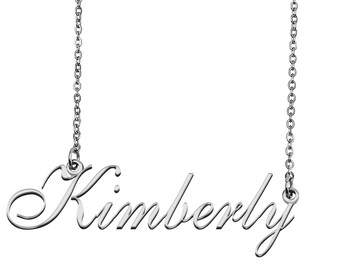 Kimberly Name Necklace Stainless Steel / 18ct Gold Plated - Etsy