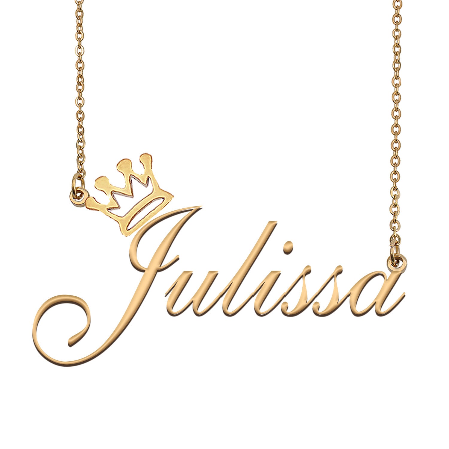 Julissa Name Halskette mit Krone Name Halskette Gold - Etsy.de