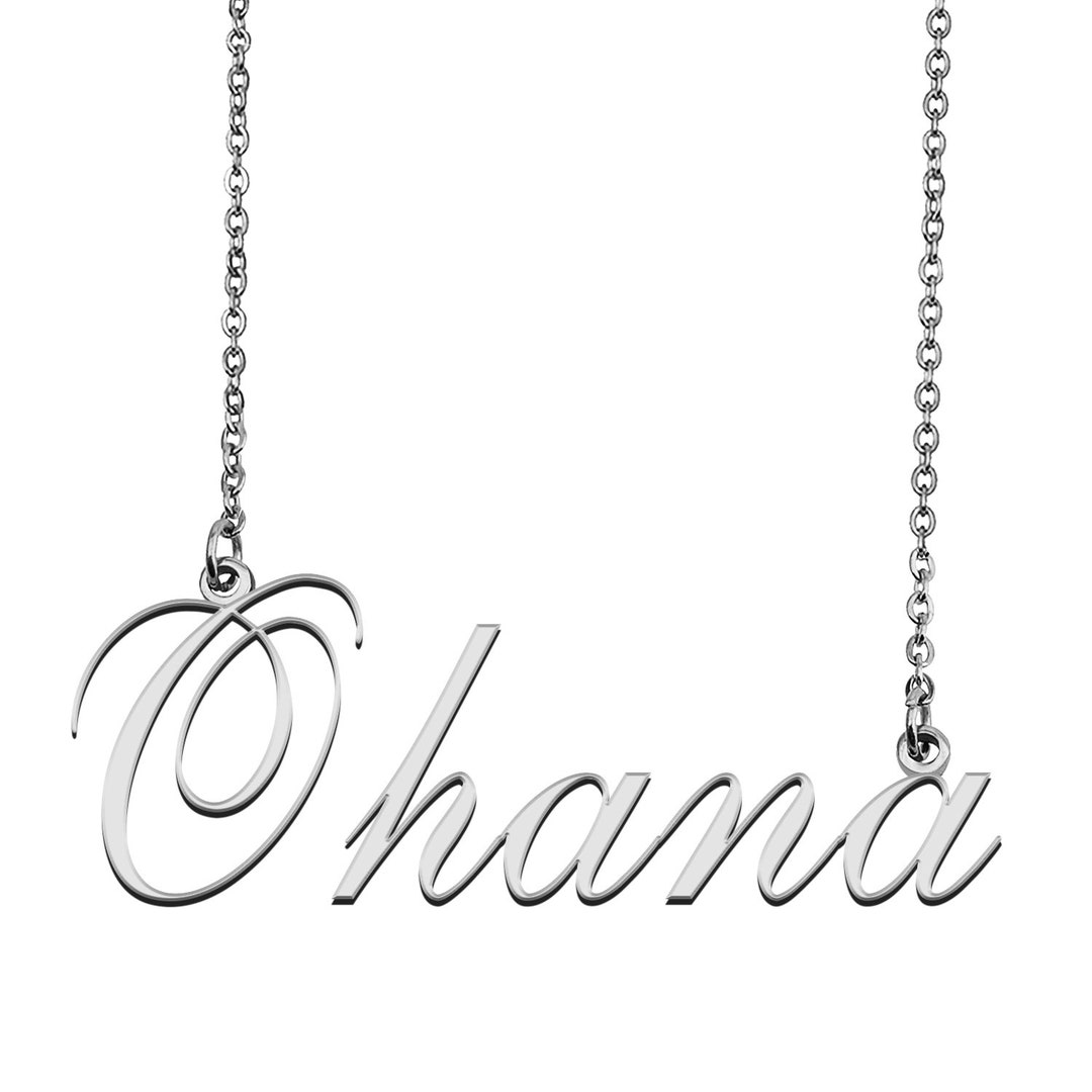 Ohana Name Necklace, Mother Day Christmas Gift Birthday Party Wedding ...