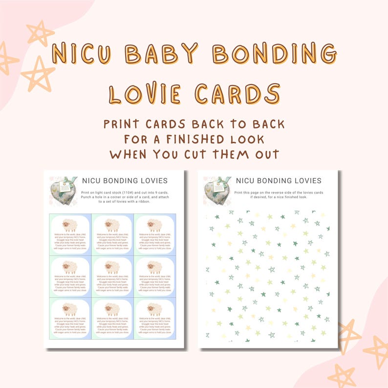 NICU Bonding Lovie Heart Poem Cards | Fluffy Sheep Art Printable ...