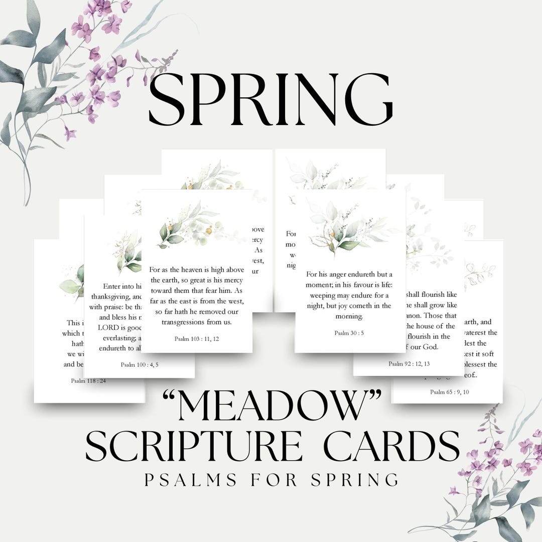 Printable Psalms for Spring Scripture Cards | Meadow Flowers 4x6 ...