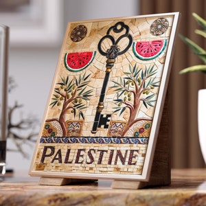 FREE PALESTINE, Palestine Key Watermelon Olive Mosaic Print Backsplash ...
