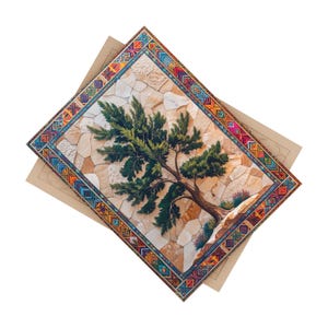 FREE PALESTINE, Cypress Tree Frame Mosaic Art Flat Print Backsplash 3 ...