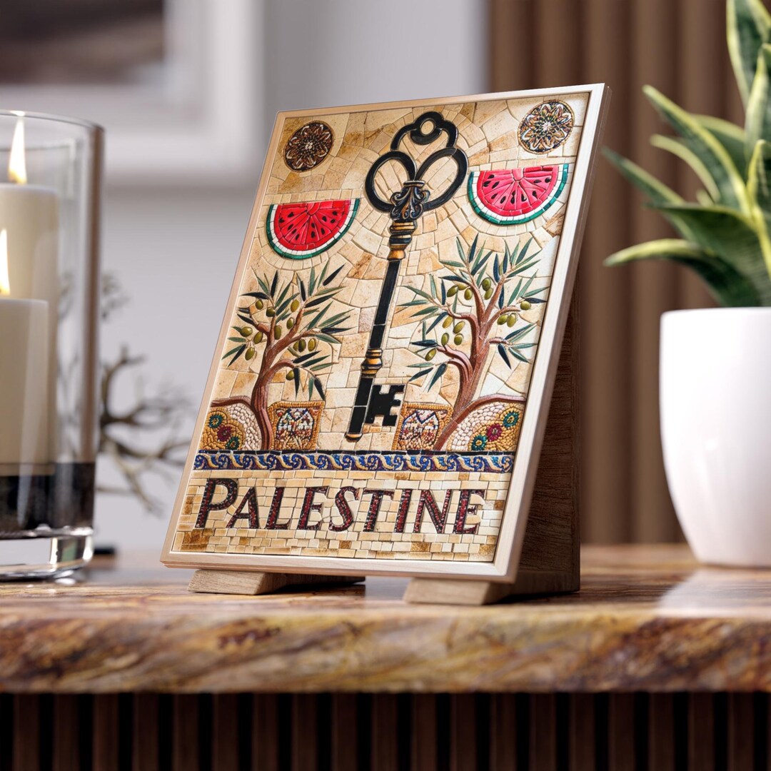 FREE PALESTINE, Palestine Key Watermelon Olive Mosaic Print Backsplash ...