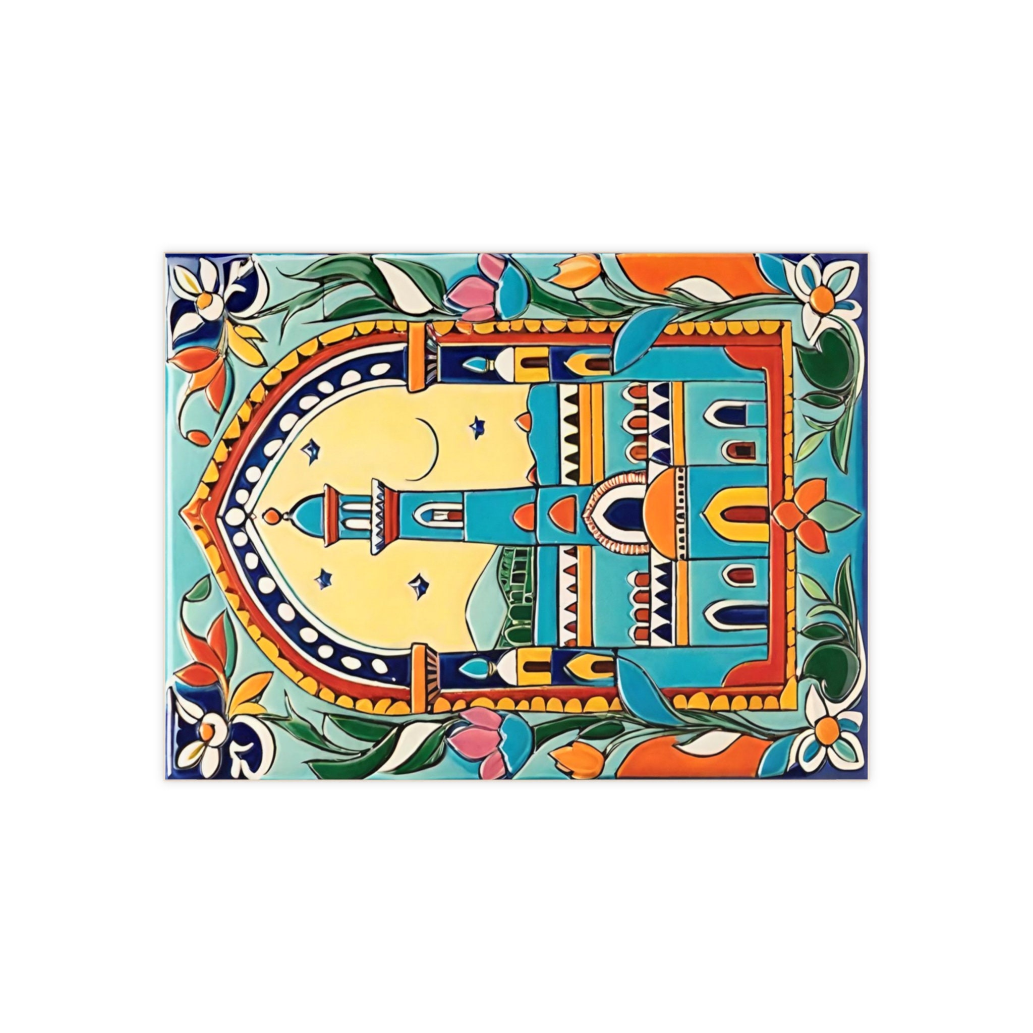 FREE PALESTINE Palestine Art Inspired Floral Colorful Mosque Ceramic ...