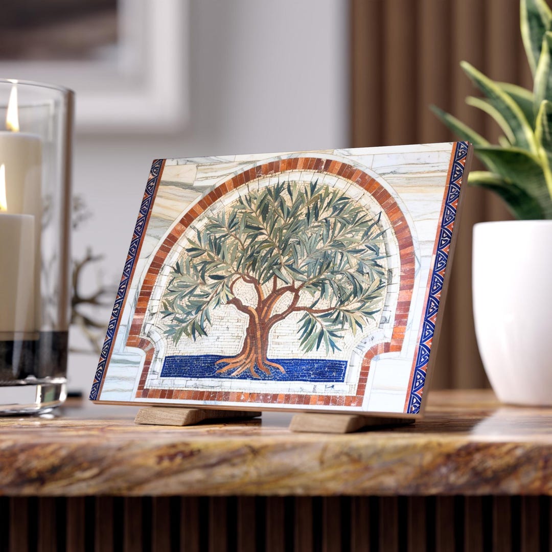FREE PALESTINE, Olive Tree Frame Mosaic Art Flat Print Backsplash 4 ...