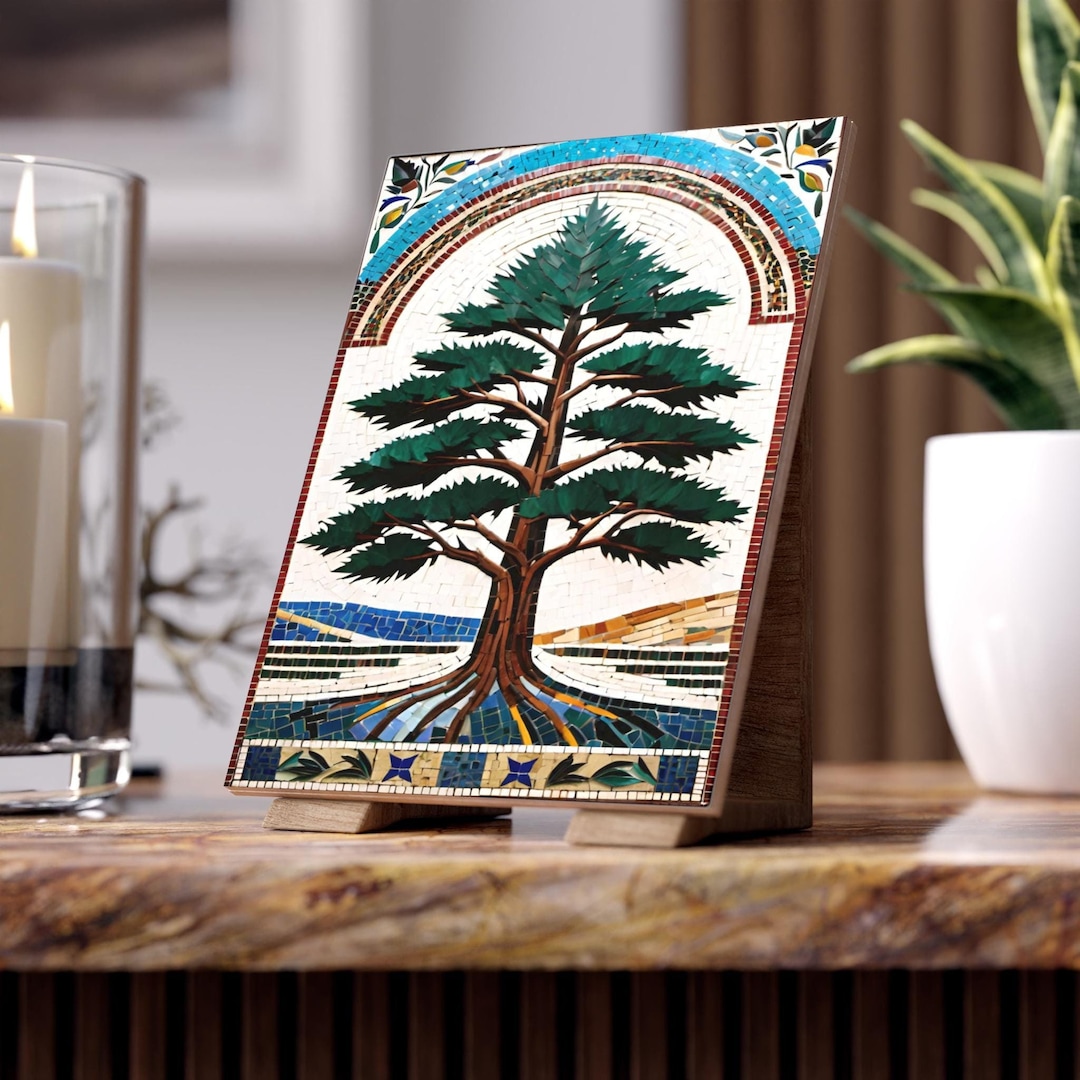 FREE PALESTINE, Lebanon Cedar Tree Mosaic Art Print Backsplash 4, All ...