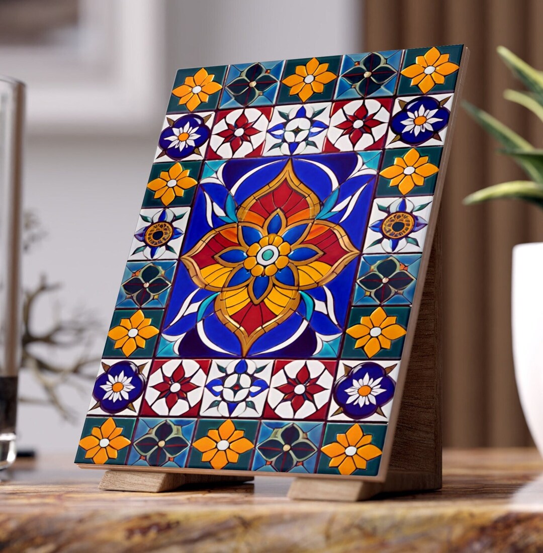FREE PALESTINE - Floral Botanical Multicolor Mosaic Print Ceramic Tiles ...