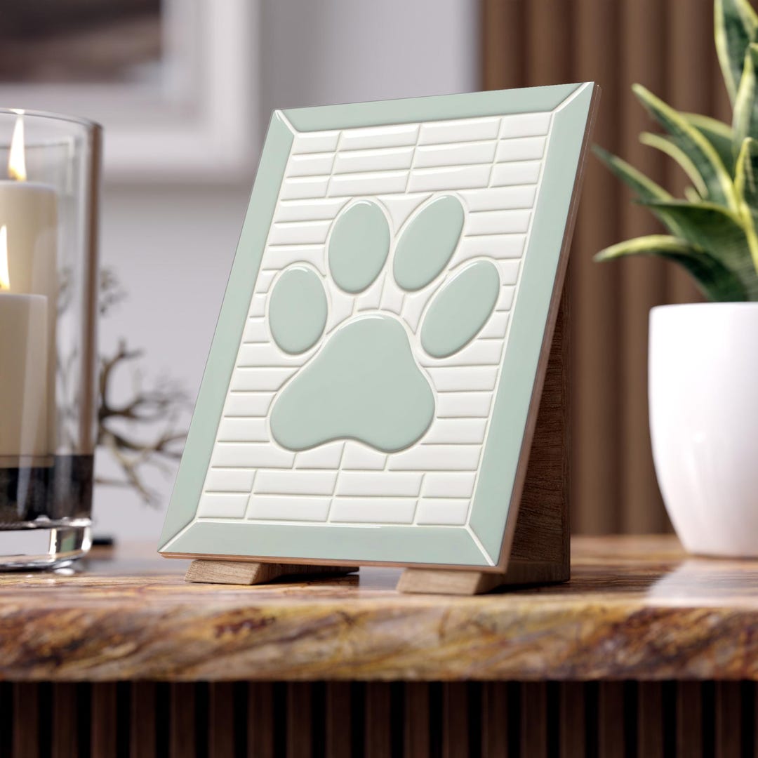 Paw Print Ceramic Art Tile 5, Wall Art Unique Gift for Mom, Graduation ...