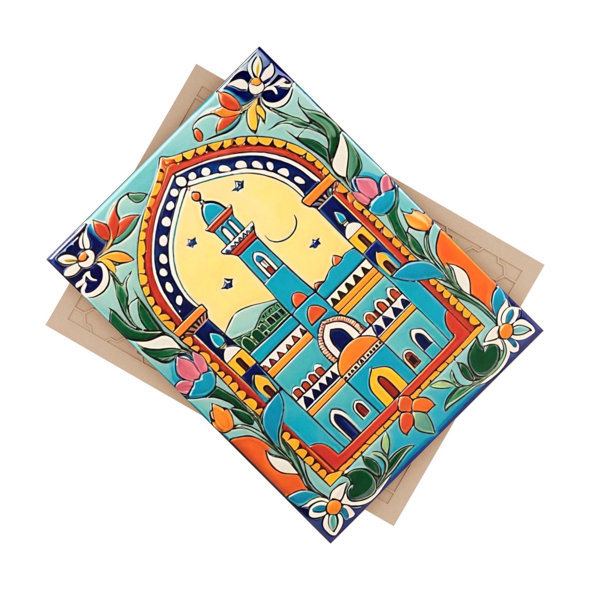 FREE PALESTINE Palestine Art Inspired Floral Colorful Mosque Ceramic ...