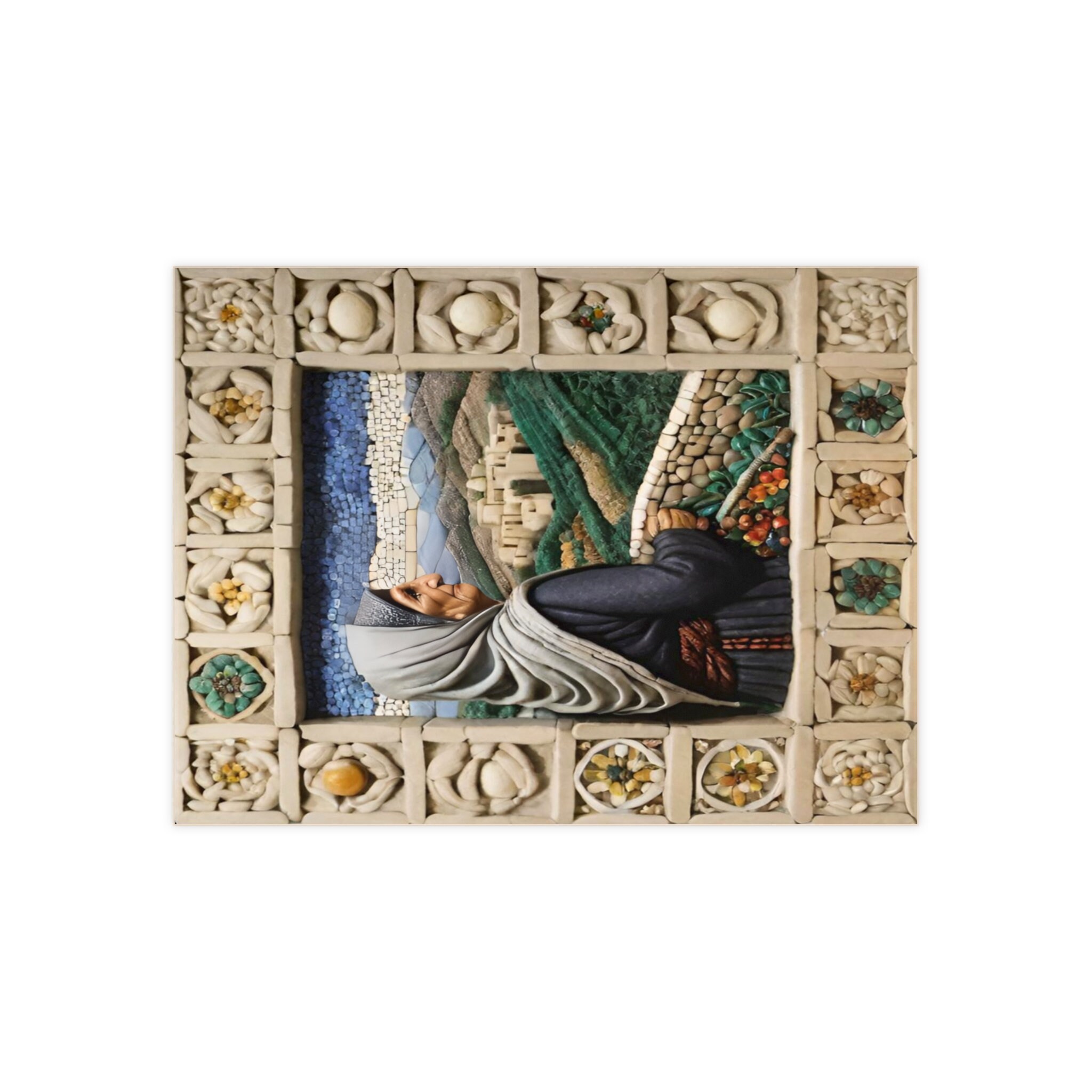 FREE PALESTINE Palestinian Woman Mount of Olives Stone Frame Mosaic Art ...