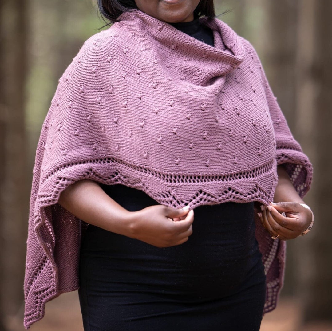 SHAWL KNIT PATTERN, Fall Knitting Pattern, Easy Shawl Pattern, Knit ...