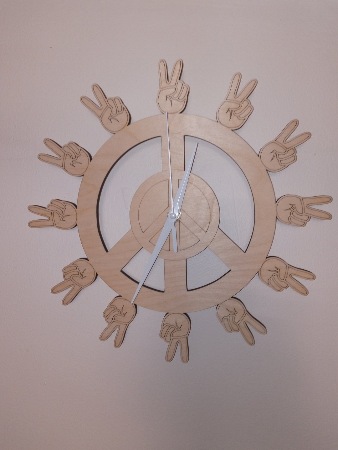 Peace Clock - Wood Clock - Clock - Peace Sign - Time for Peace - Etsy