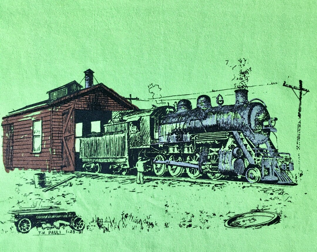 Pen & Ink Fine Art Kids Train Shirt, Train Gift, - Etsy