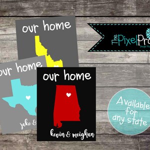 Home State Sign, State Sign for Your Home, State Sign Home Decor, State ...