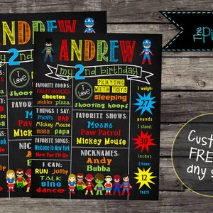 Super Hero Birthday Poster Boy, Super Hero Birthday Banner, Birthday ...