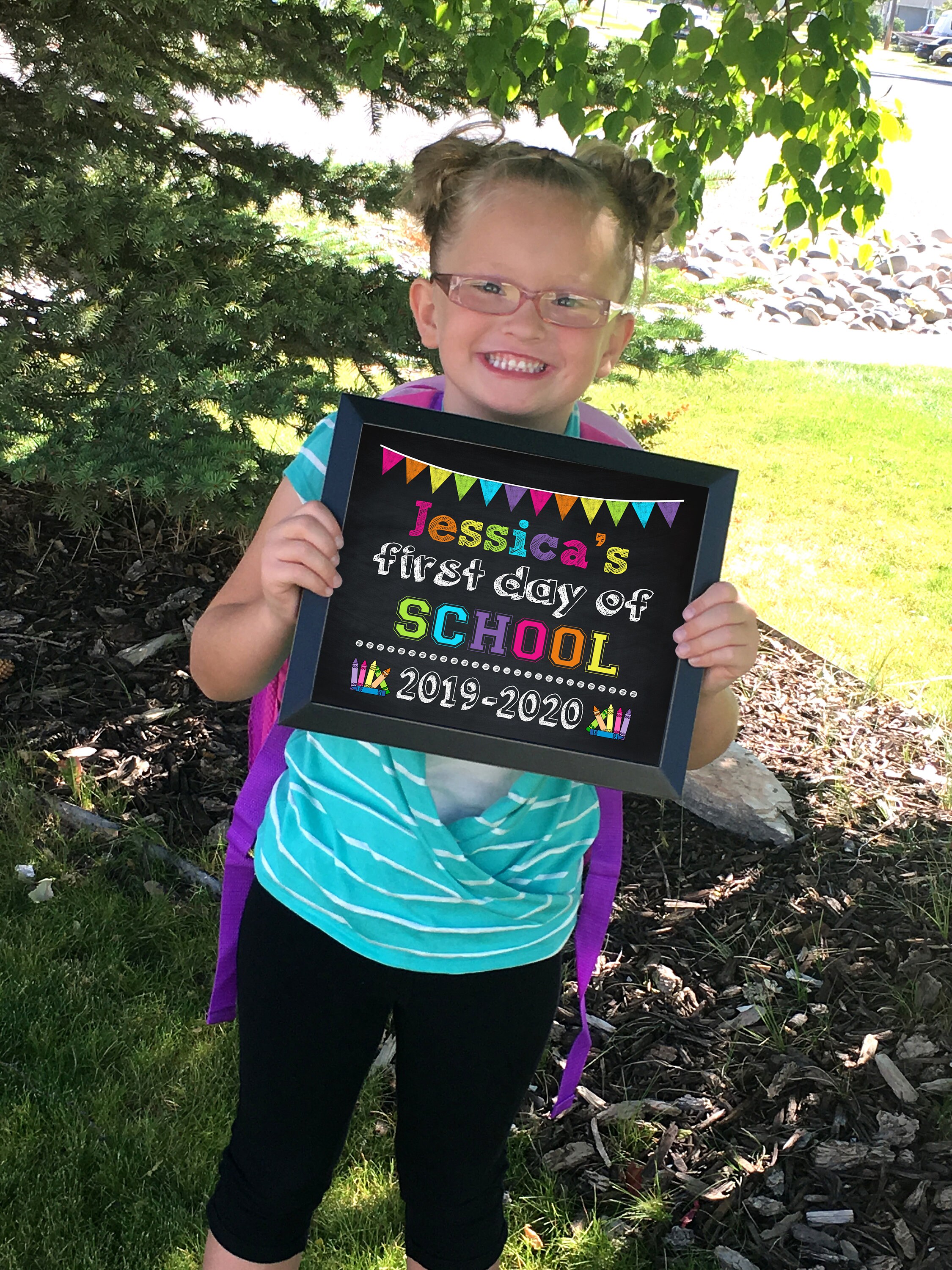 Back to School Chalkboard Printable for First Day First Day - Etsy