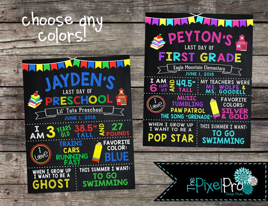 Last Day of School Poster, Clipart Information Poster, Last Day ...