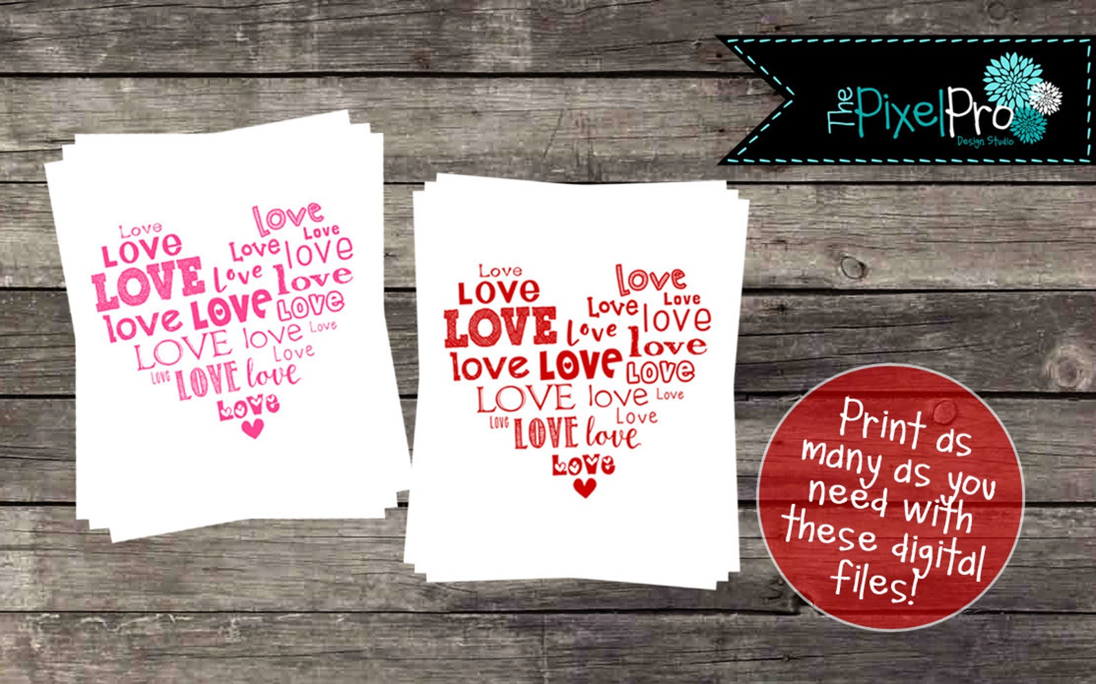 Valentine's Day Subway Art Printable Love Heart - Etsy