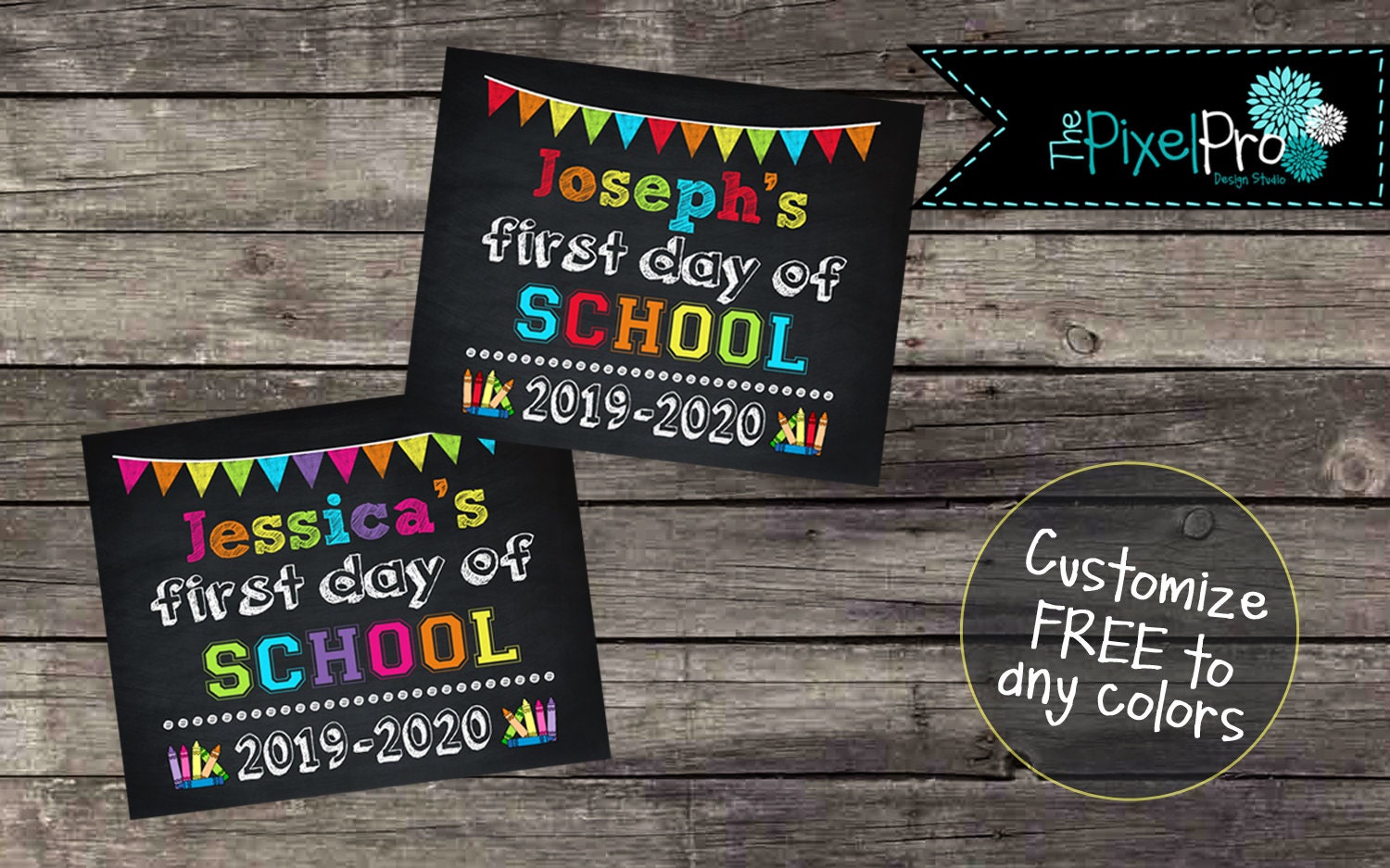 Back to School Chalkboard Printable for First Day First Day - Etsy