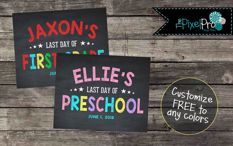 Last Day of School Chalkboard Sign, Photo Prop (digital File) - Etsy