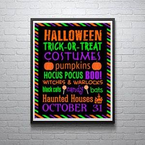 Halloween Subway Art Printable, Halloween Decor Printable File, DIY ...