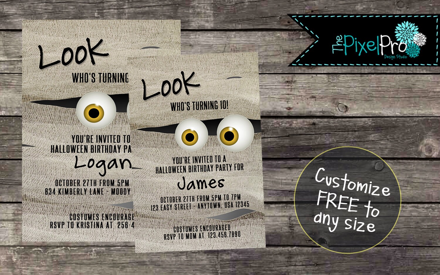 Mummy Birthday Party Invitation Halloween Party Invite Mummy - Etsy