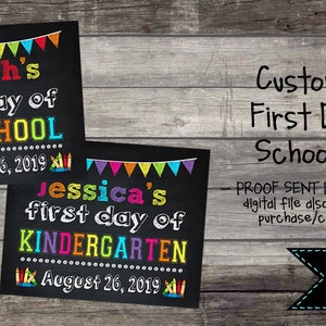 School Chalkboard Printable for First Day, Back to School Information ...