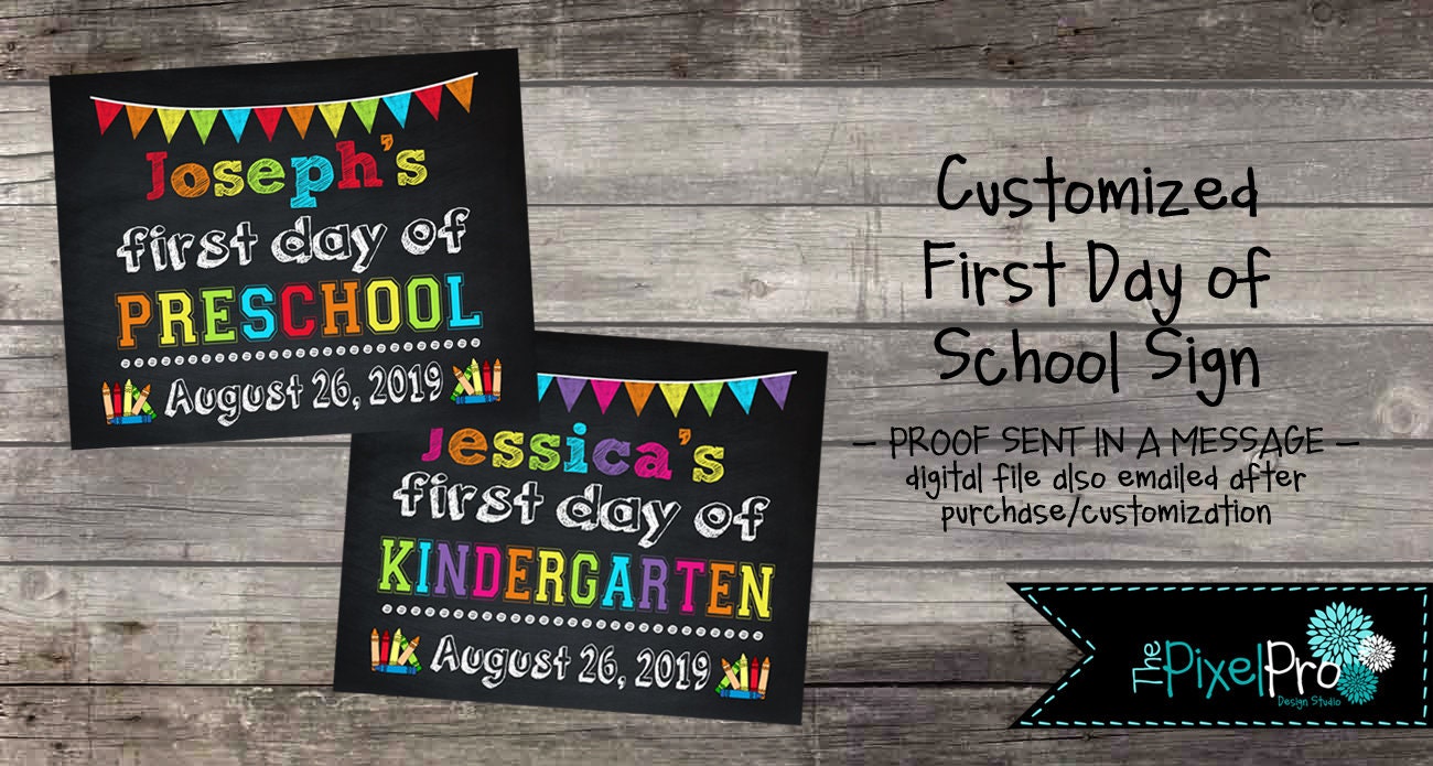 School Chalkboard Printable for First Day Back to School - Etsy
