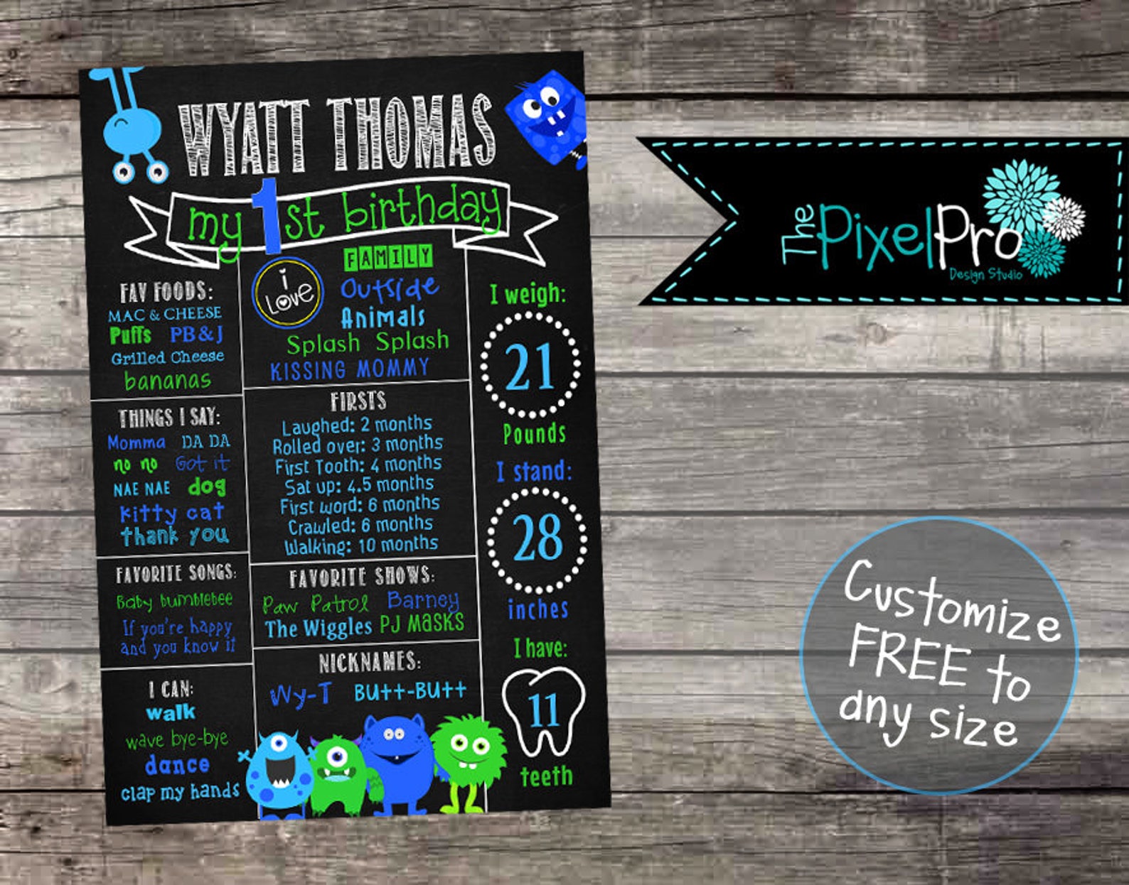 Monster Birthday Poster Boy Monster Birthday Banner Birthday - Etsy