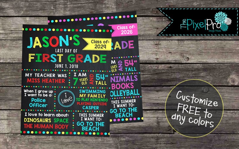 Last Day of School Information Poster, Polka Dot Design (digital File ...