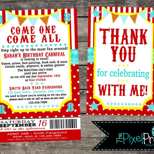 Carnival Invite - Etsy