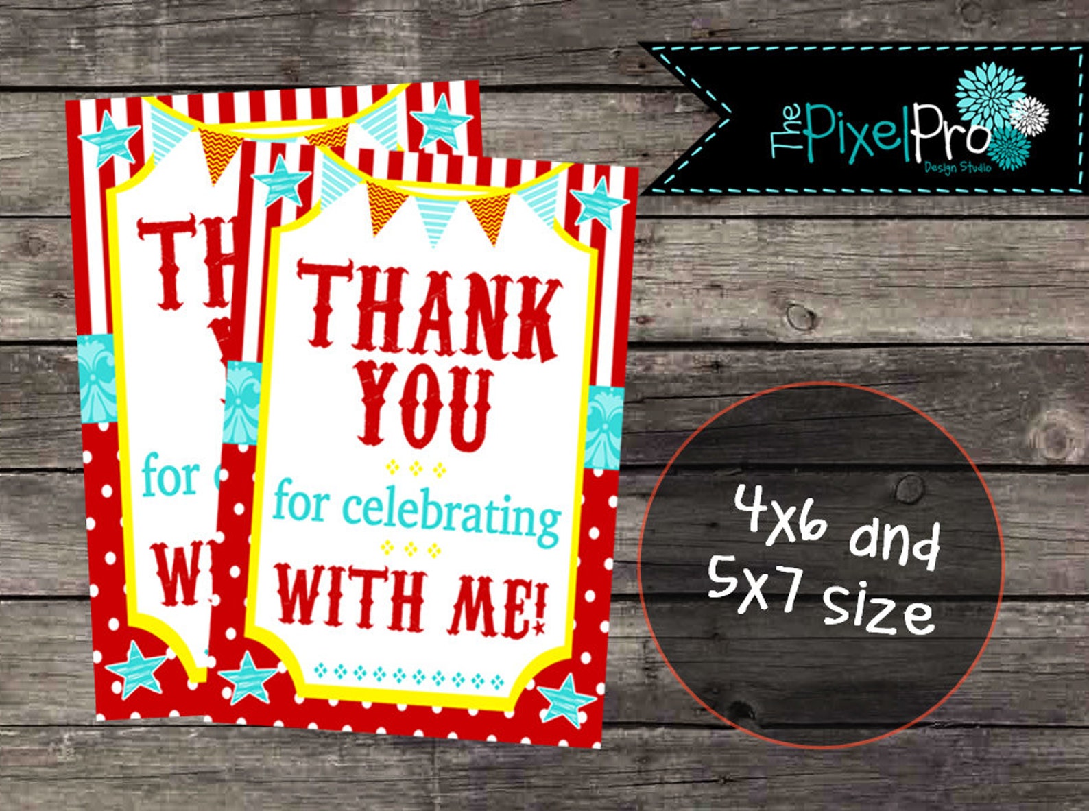 Carnival Thank You Card Circus Birthday Thank You Note - Etsy