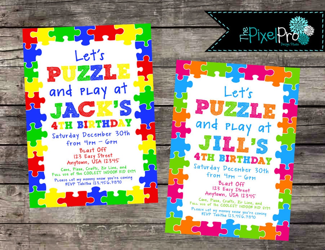 Puzzle Birthday Invitation Puzzle Birthday Invitation - Etsy