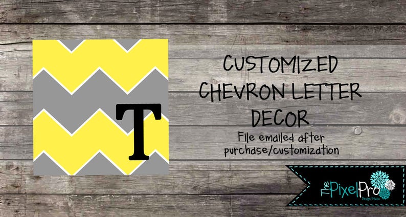 Chevron Home Decor With Monogram Print for House or Bedroom, Chevron ...