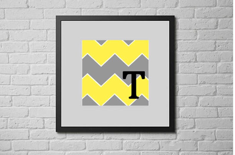 Chevron Home Decor With Monogram Print for House or Bedroom - Etsy