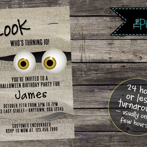 Mummy Birthday Party Invitation, Halloween Party Invite, Mummy ...