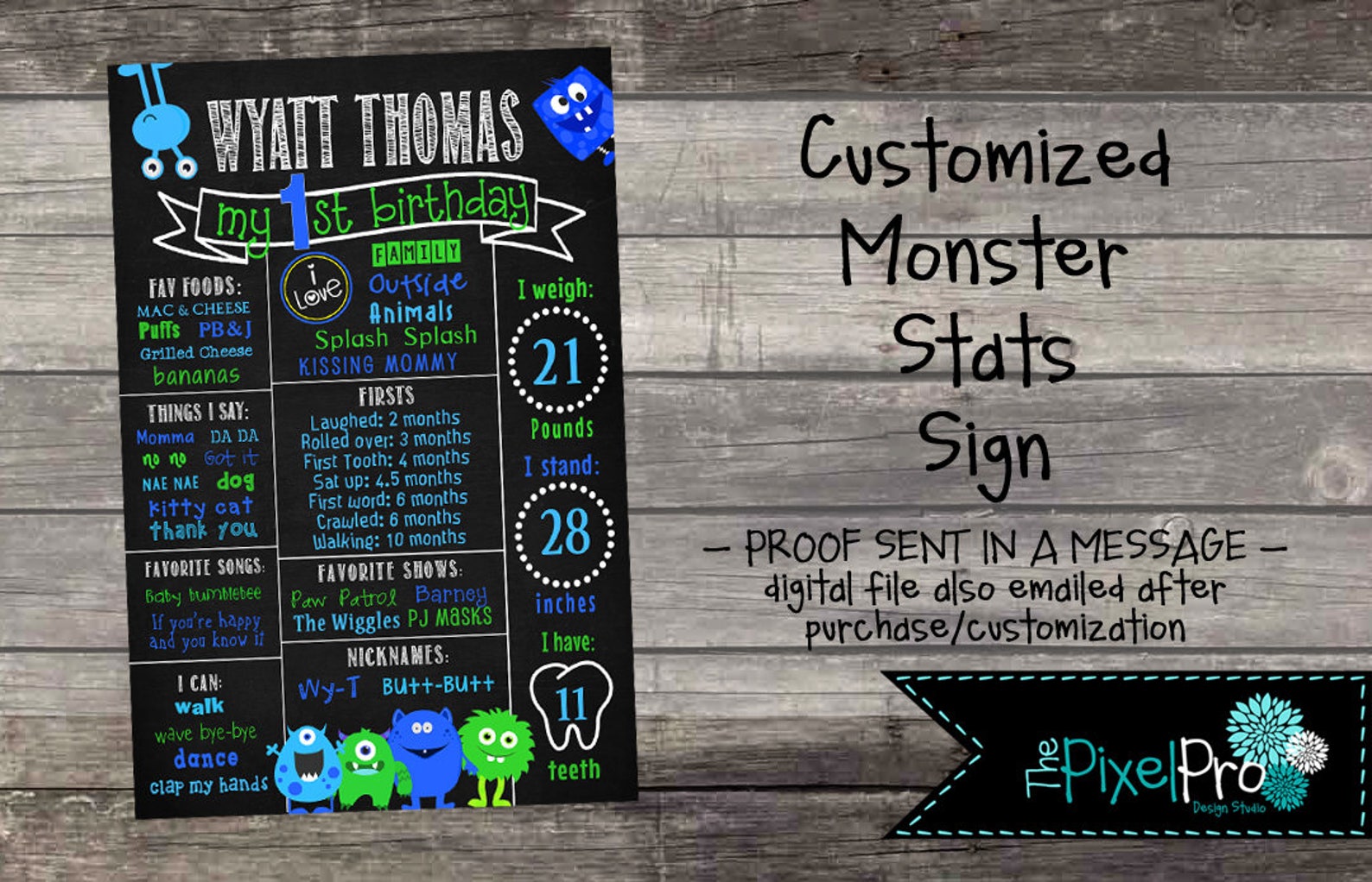 Monster Birthday Poster Boy Monster Birthday Banner Birthday - Etsy