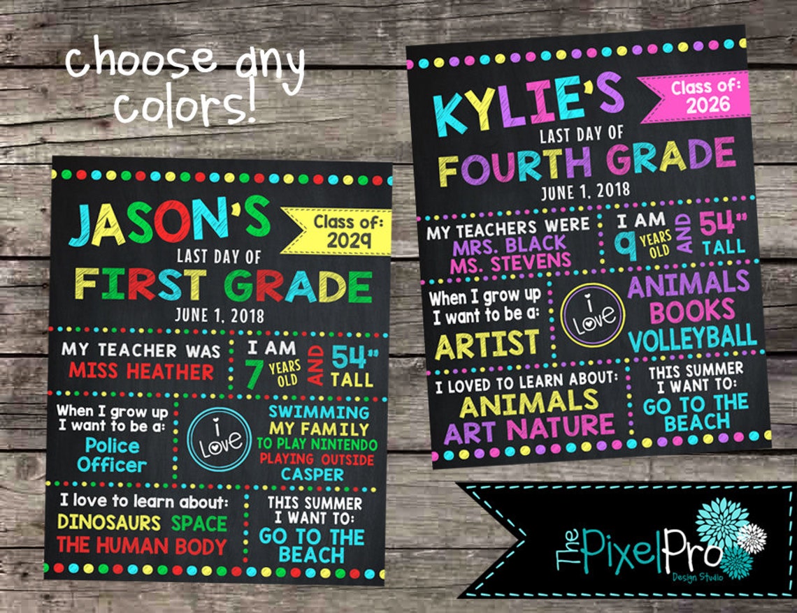 Last Day of School Information Poster, Polka Dot Design (digital File ...