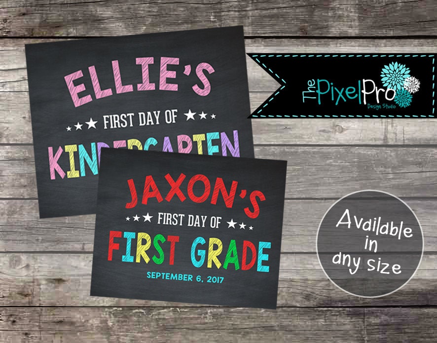 First Day of School Chalkboard Printable for Back to School | Etsy