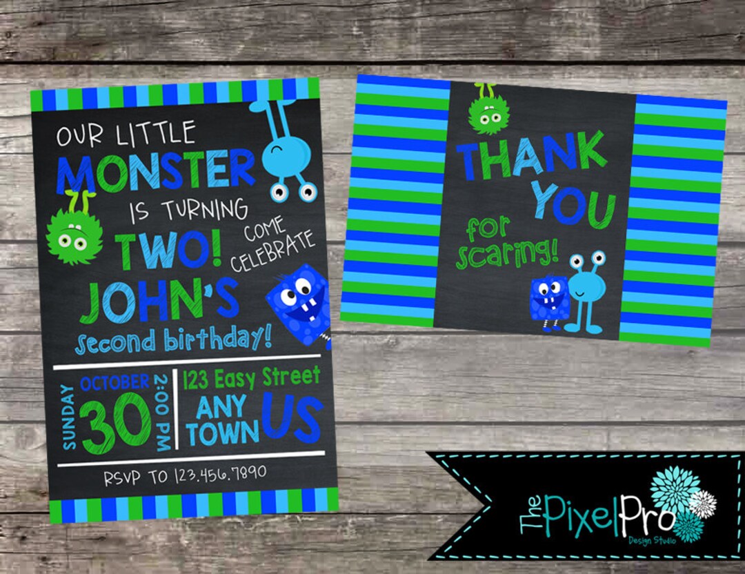 Monster Birthday Invitation, Our Little Monster Birthday Invite ...