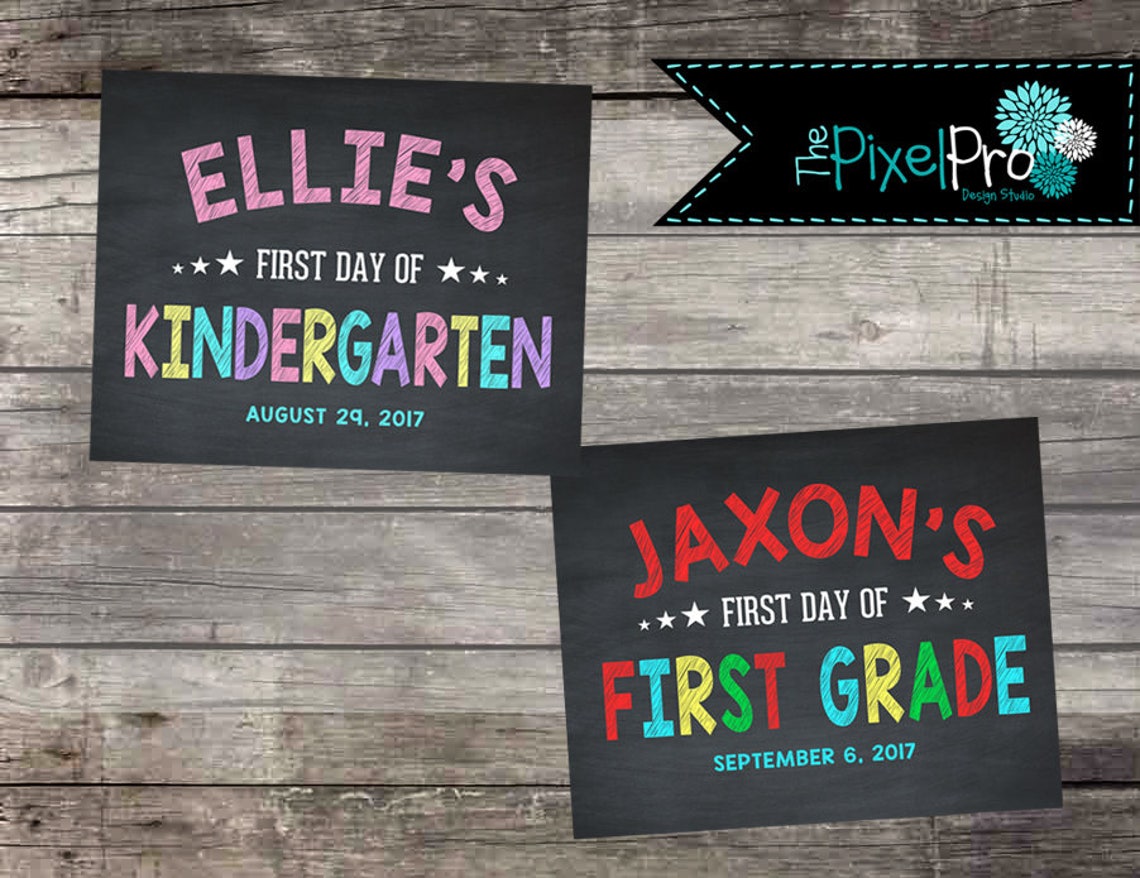 First Day of School Chalkboard Printable for Back to School | Etsy