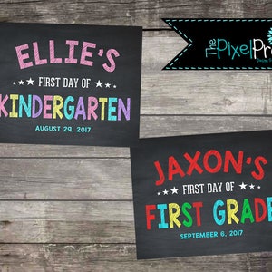 First Day of School Chalkboard Printable for Back to School, First Day ...